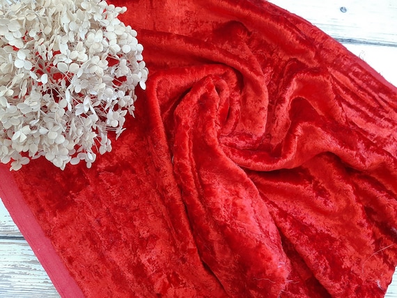 Bright Red Cotton-based Plush Fabric for Making Teddy Toys and | Etsy