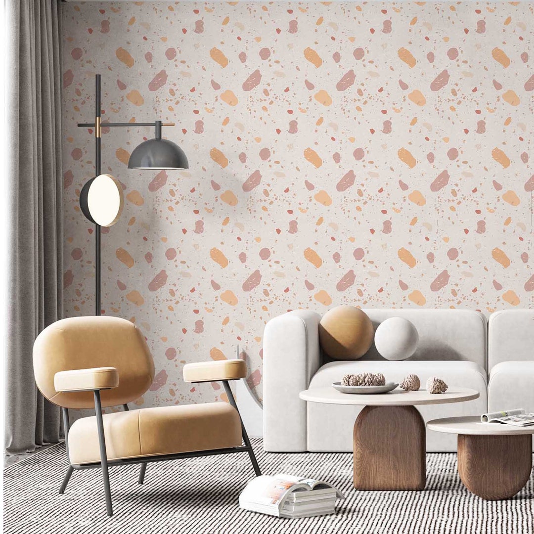 Boho Spots Peel and Stick Wallpaper Terrazzo Decor Wp201 - Etsy