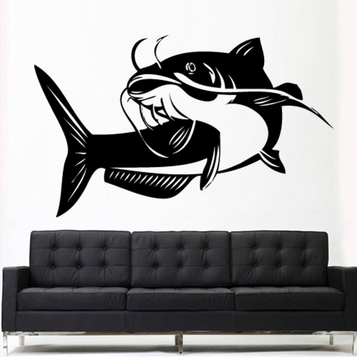 Bass Wall Decal Catfish Fish Fishing Rvz2261 | Etsy