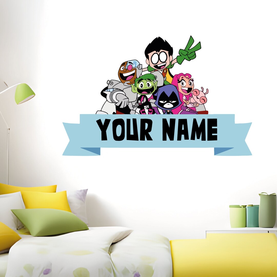Personalized Teen Titans Wall Decals Custom Name Sticker Bedroom Decor ...