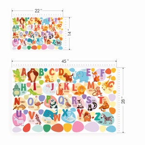 Animals Alphabet Wall Decals Letters Zoo Sticker Nursery Kids Decor ...