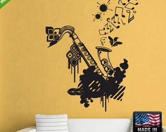 Saxophone Music Playing Decal Vinyl Sticker Man Jazz Sax - Etsy