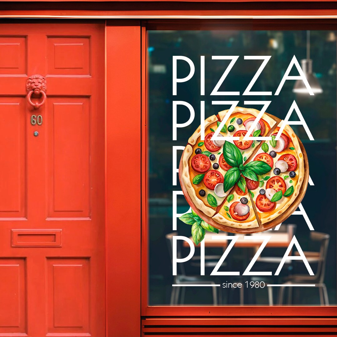 Pizza Storefront Business Sign Decal Custom Company Restaurant Window ...