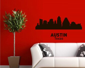 Austin Wall Decal Skyline Vinyl Wall Decal Austin Texas Home - Etsy