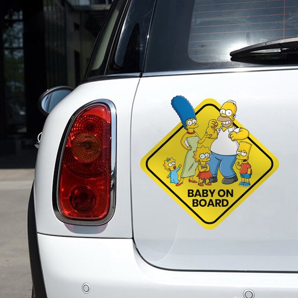 Baby on Board Simpsons Sticker - Etsy