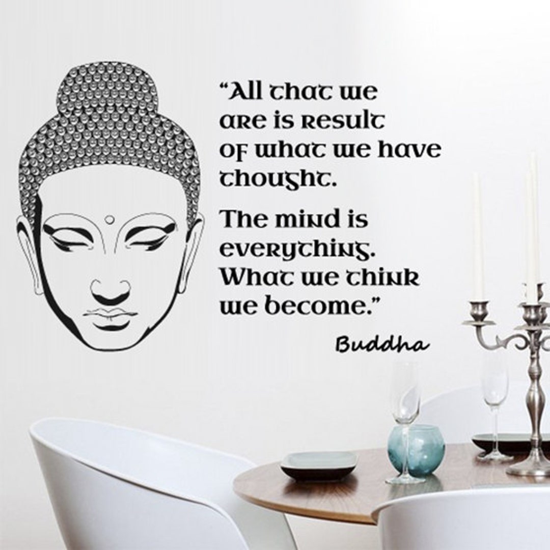 Buddha Wall Decal Quote Sticker Yoga Decor M1430 - Etsy