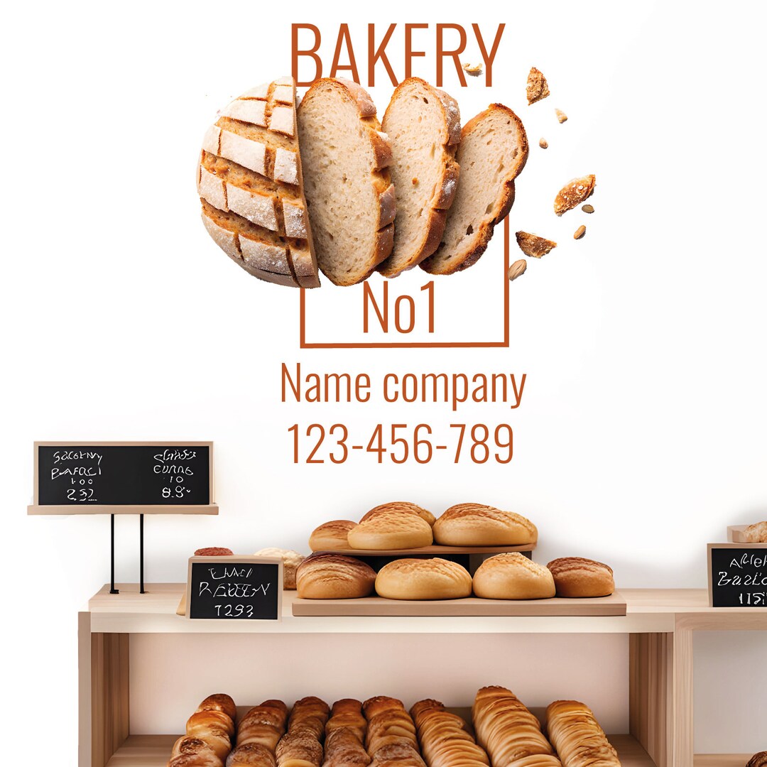 Bakery Storefront Business Sign Decal Company Name Window Phone ...