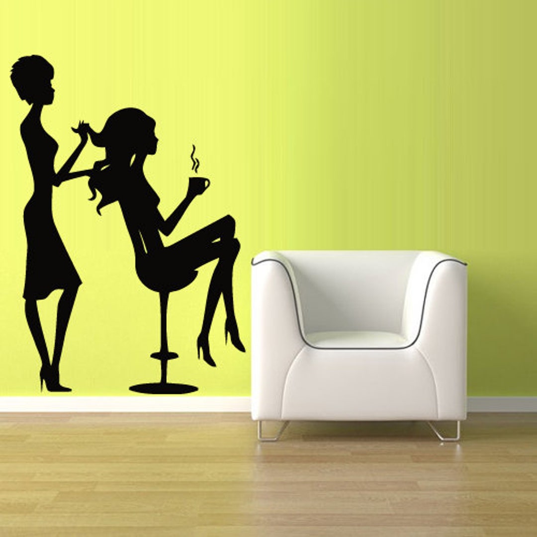 Hair Salon Wall Decal Girl Barber Shop Studio Stylist Z913 - Etsy