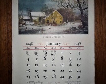 1948 calendar | Etsy