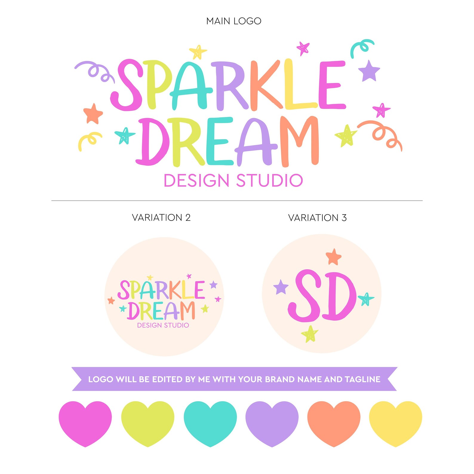 Rainbow Logo - Retro Logo - Colorful Logo - Bright Logo - Confetti Logo ...