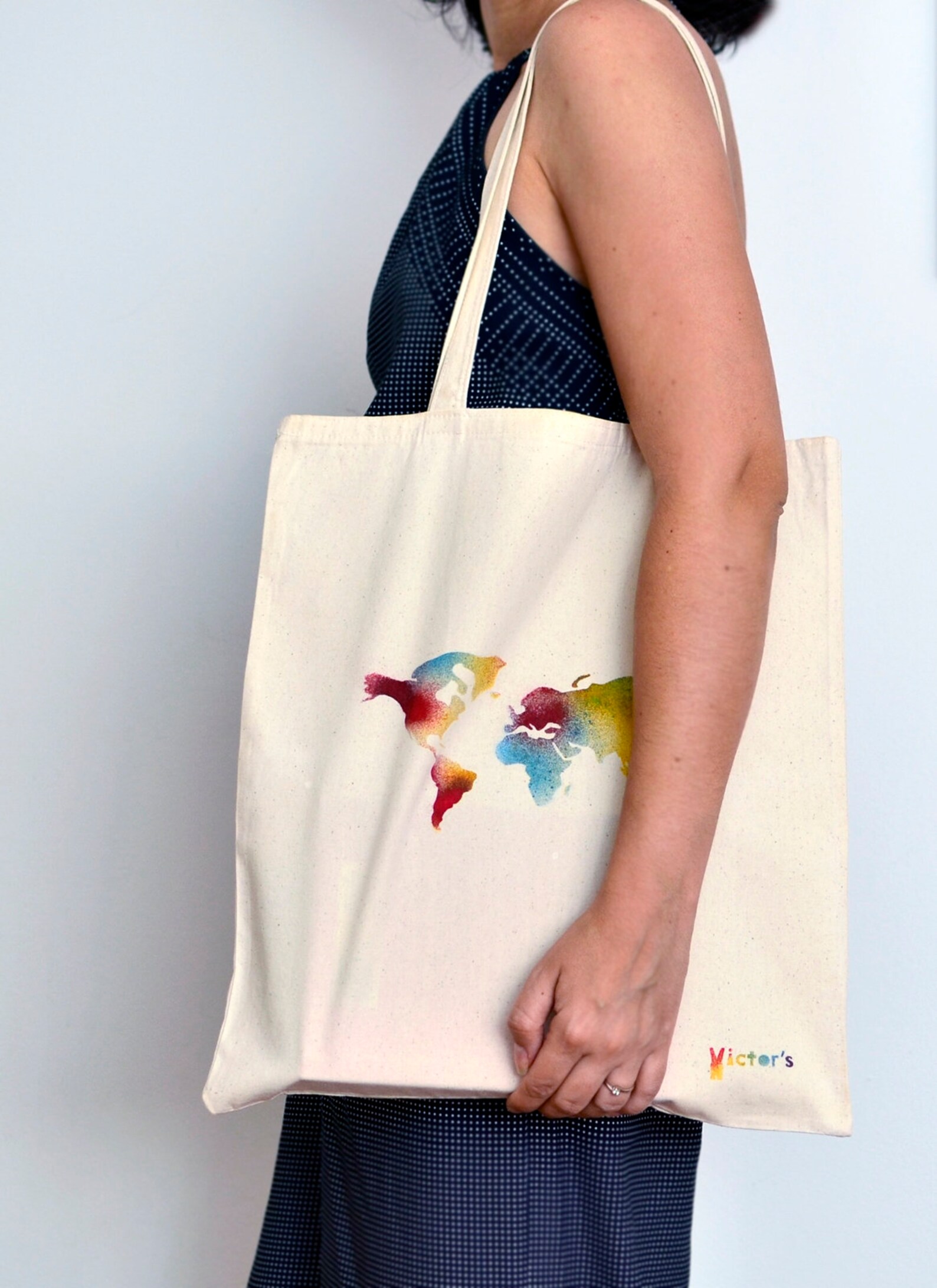 World Map Market Tote Bag Eco-friendly Shopping Bag World Map Reusable ...