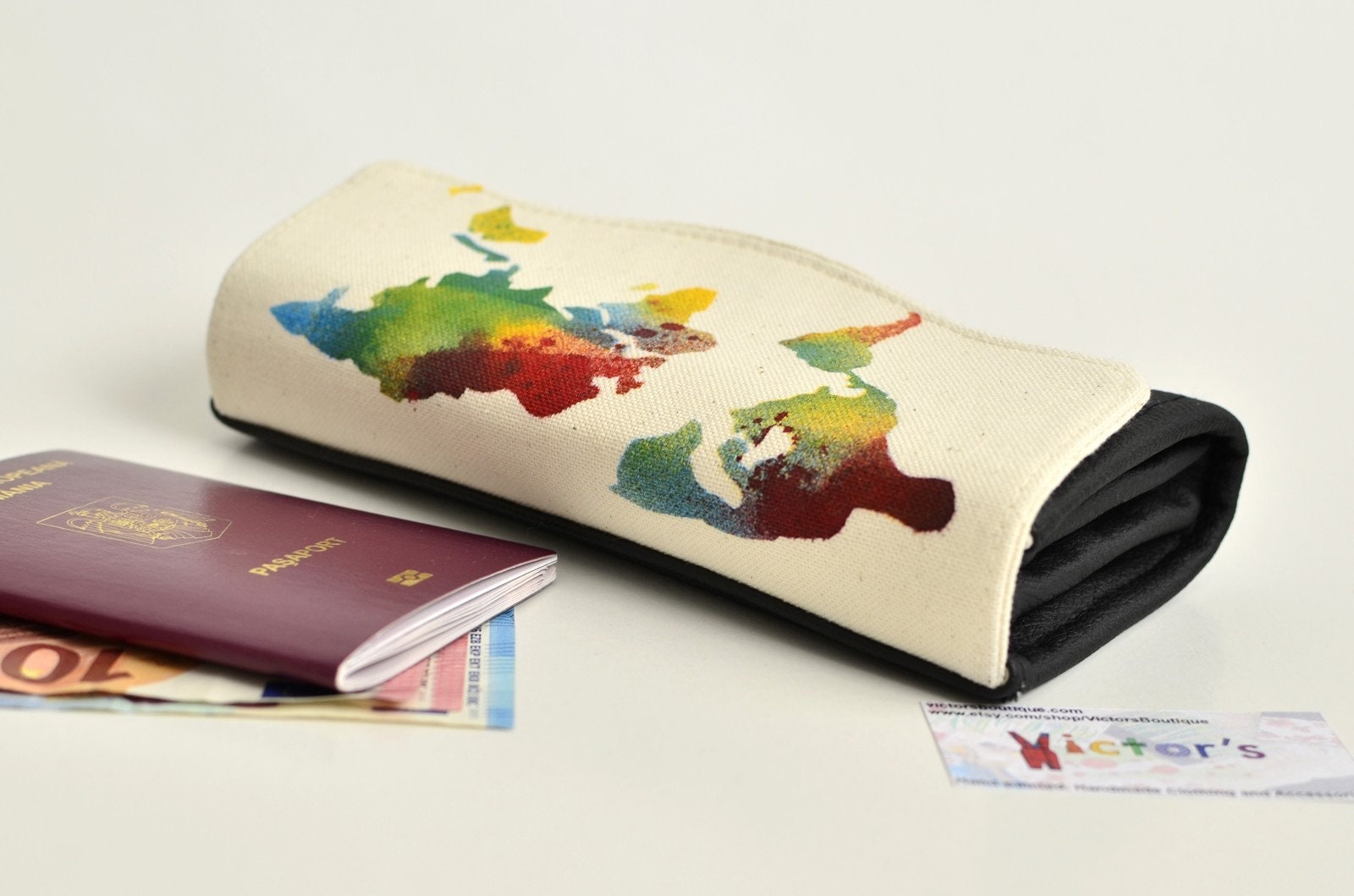 Rainbow World Map Wallet, Colorful Women's Wallet, One of a Kind Wallet ...