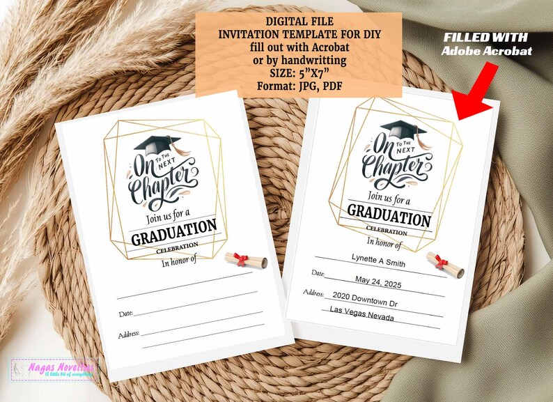 Editable Graduation Invitation Template: DIY Printable Party Invite ...