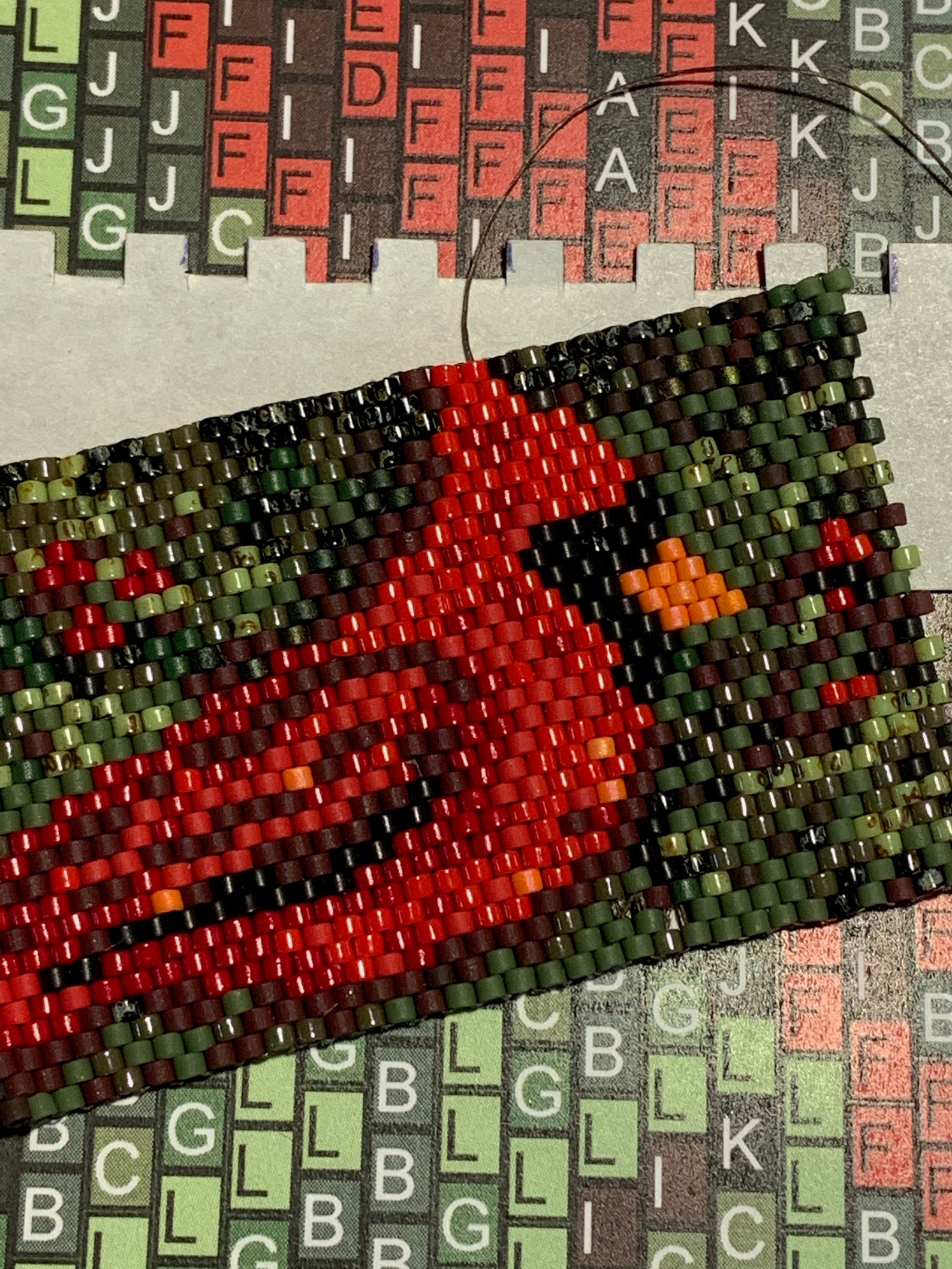 Cardinal & Holly Peyote Bracelet Pattern Even Count Peyote - Etsy