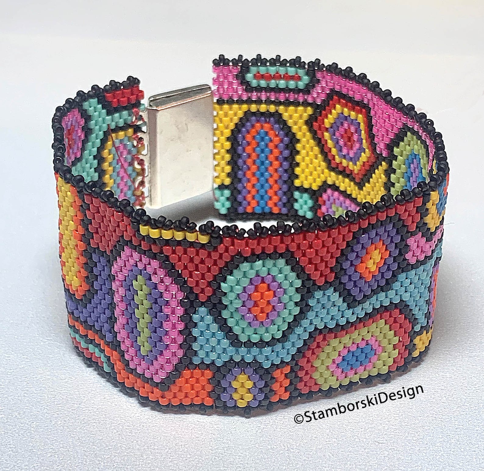 Patches of Color - Peyote Bracelet PDF Pattern - Even Count Peyote - Etsy