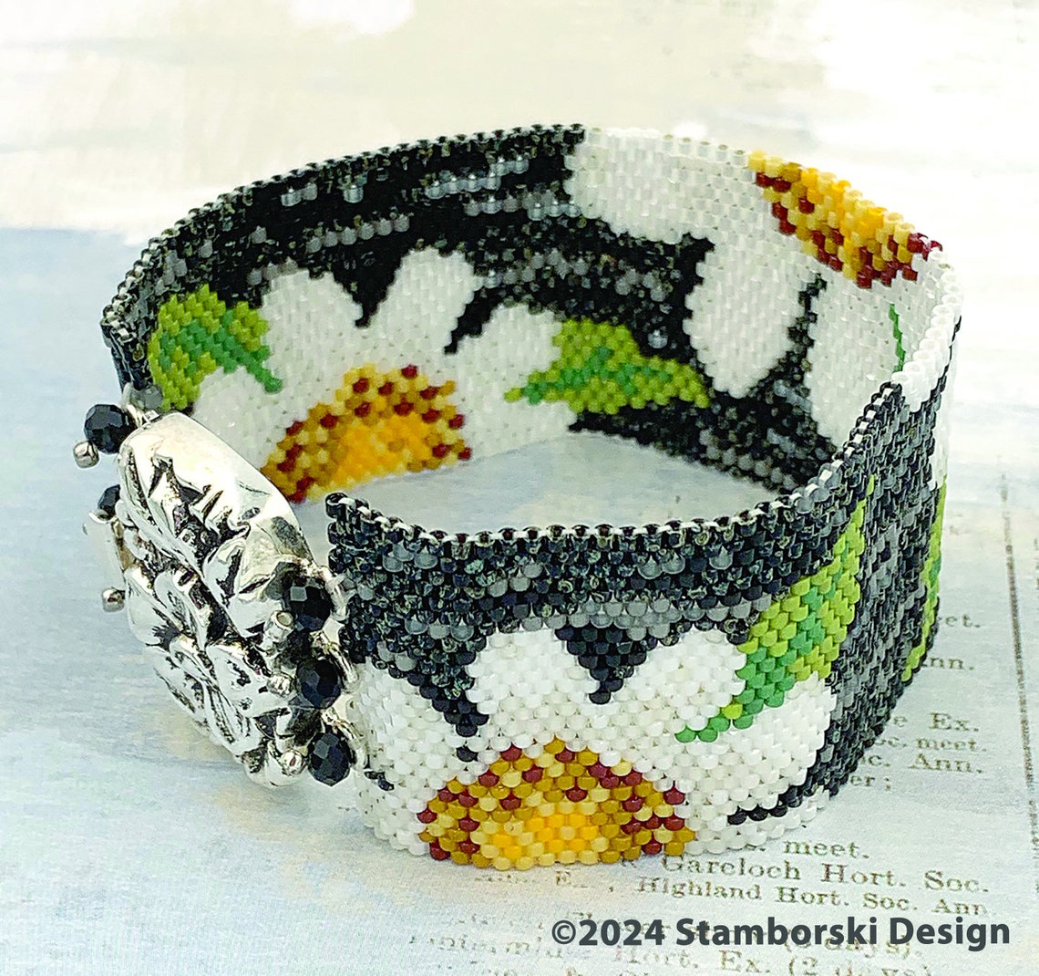Daisy Mae - Peyote Bracelet Pattern – Even Count Beaded Bracelet (PDF ...