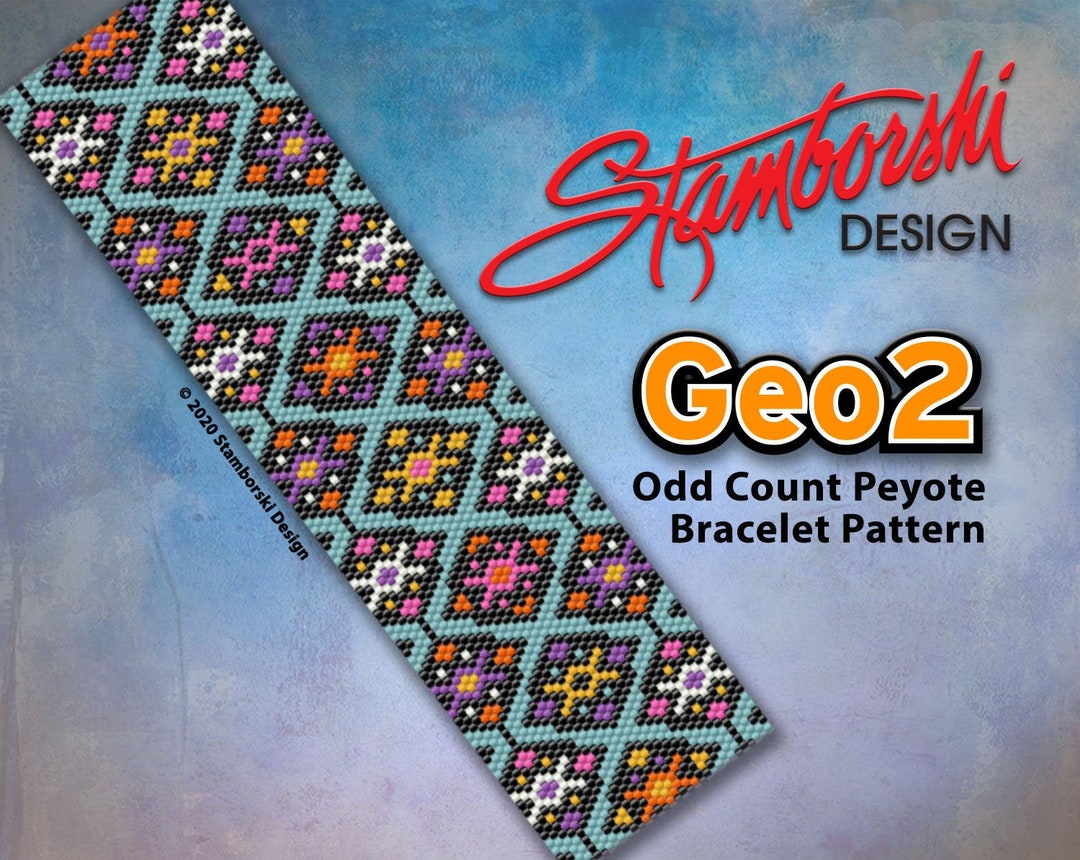 GEO2 - Odd Count, Peyote Stitch, Bracelet PDF Pattern - Etsy