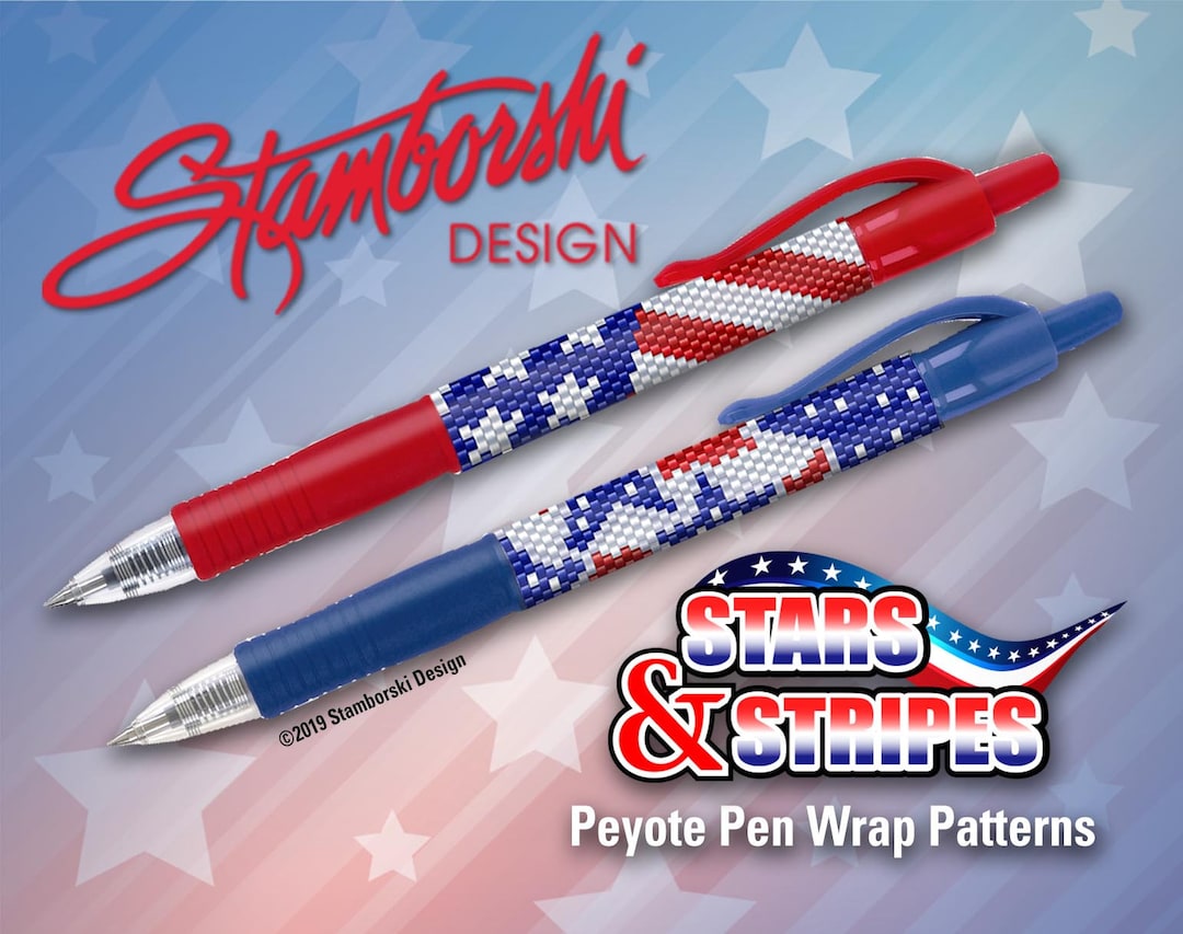Stars and Stripes - Two Peyote Pen Wrap Patterns/pdf Pattern - Etsy