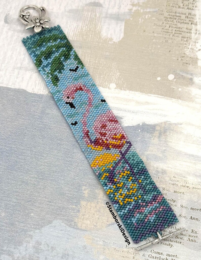 Flamingo Sunset - Peyote Bracelet Pattern, Even Count Peyote, Pdf ...