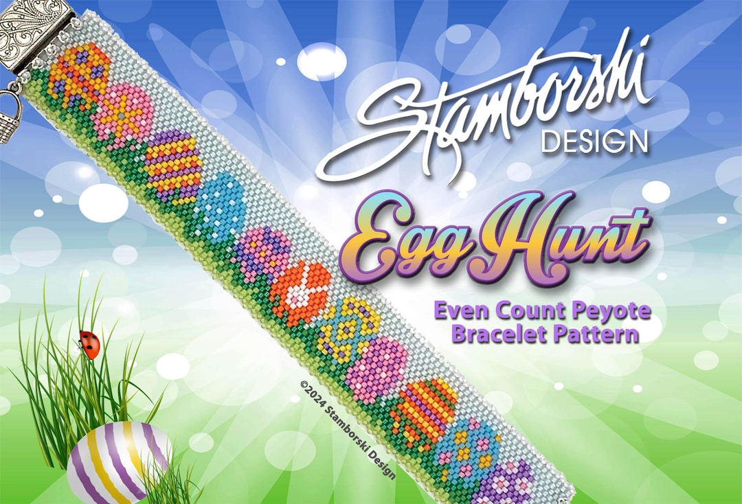 Egg Hunt - Even Count, Peyote Pattern, Peyote Bracelet, PDF Pattern - Etsy