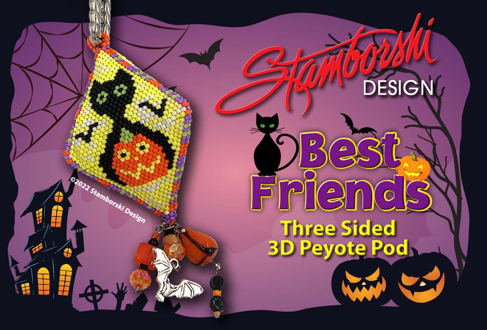 Best Friends Halloween Peyote 3D Pod Peyote Stitch PDF - Etsy