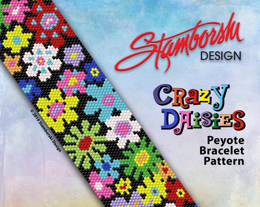Crazy Daisies Peyote Bracelet PDF Pattern Even Count Peyote - Etsy Ireland