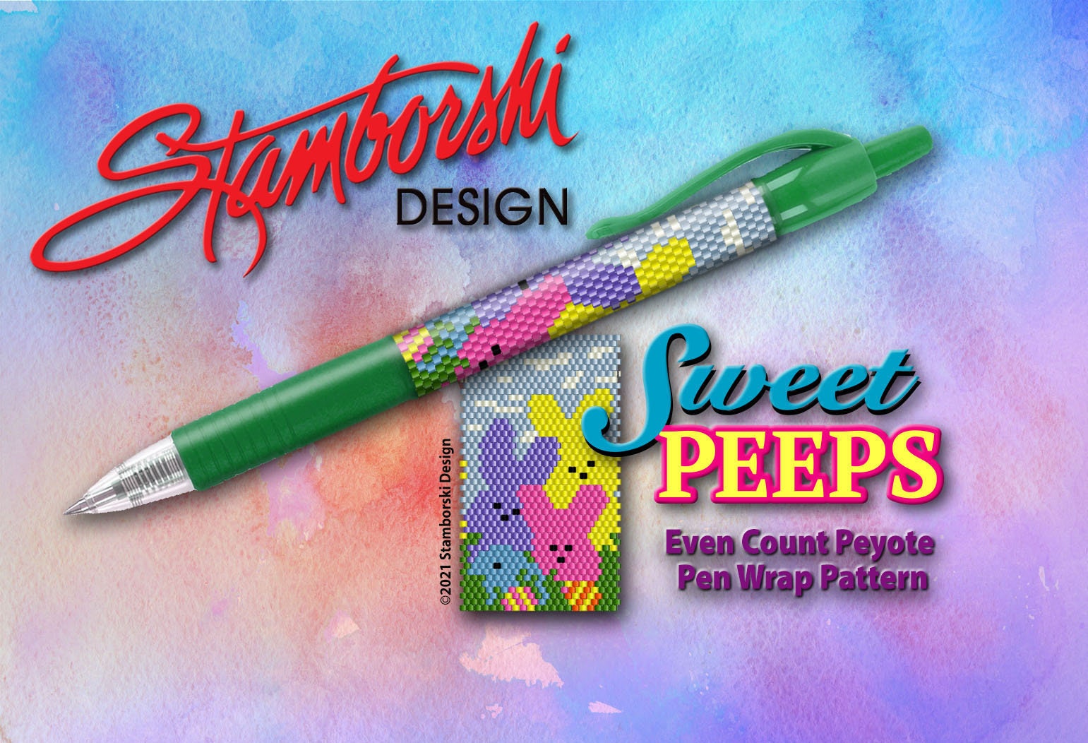 Sweet Peeps Pen Wrap Even Count Peyote Pen Wrap Pattern/pdf Pattern - Etsy