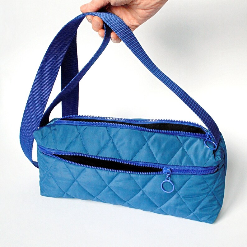Blue Crossbody Bag Quilted Rectangular Cross Bag Small Shoulder Bag ...
