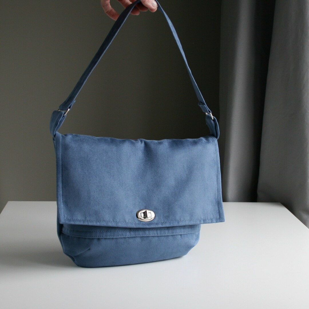 Blue Mini Shoulder Bag Faux Suede Small Hobo Bag Blue Handbag - Etsy