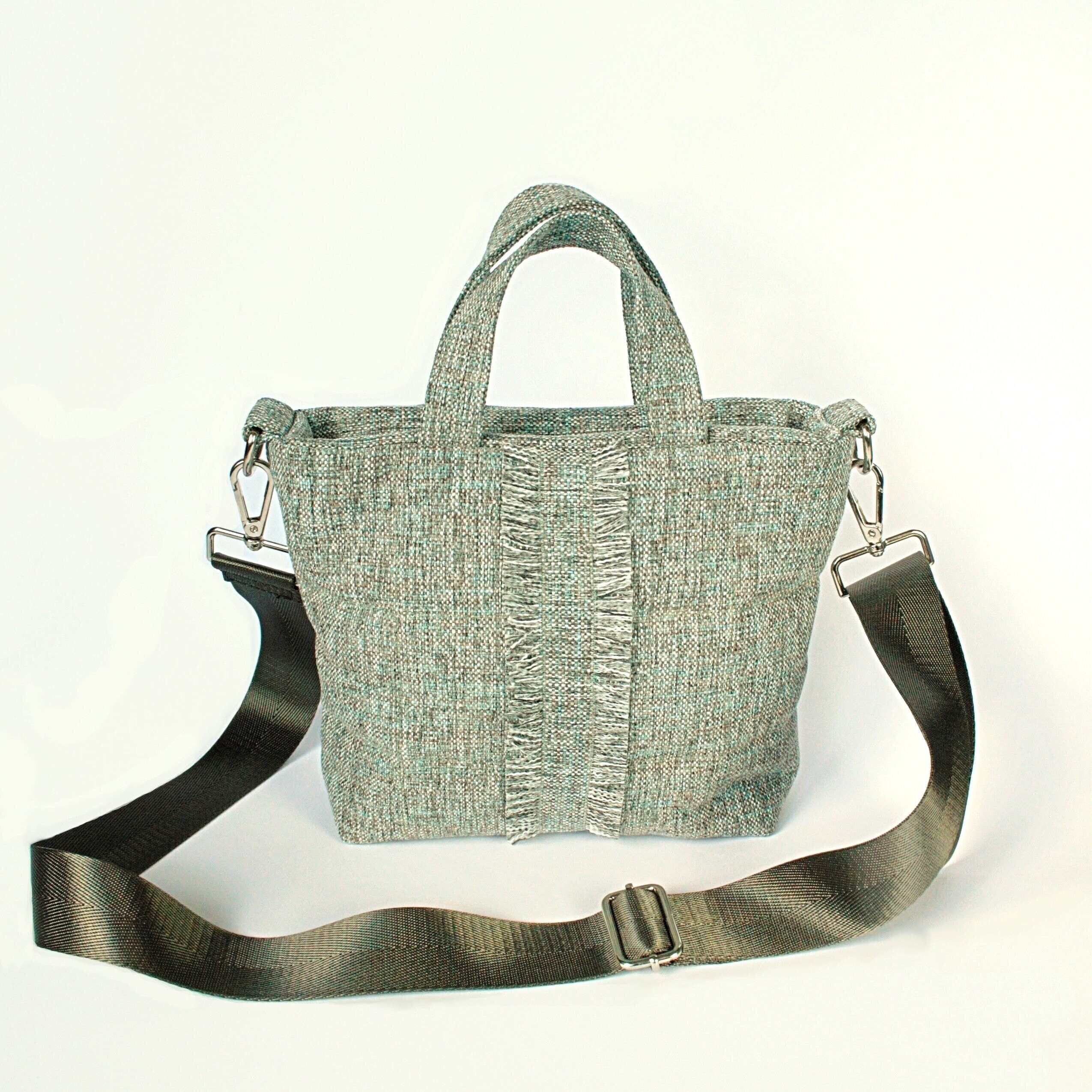 Tweed Mini Tote Bag Quilted Handmade Small Shoulder Bag With Handles ...