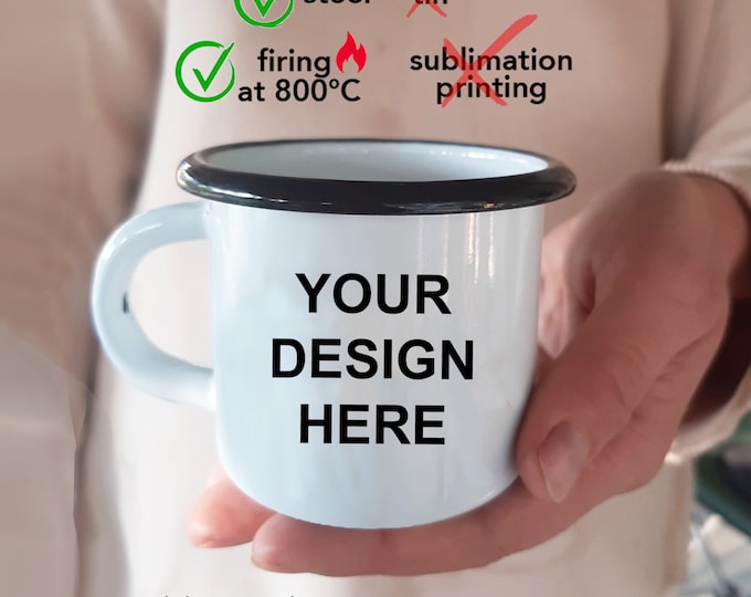 Custom Enamel Mug Logo Print Camping Mug Saying Cup Bridesmaid Gift ...