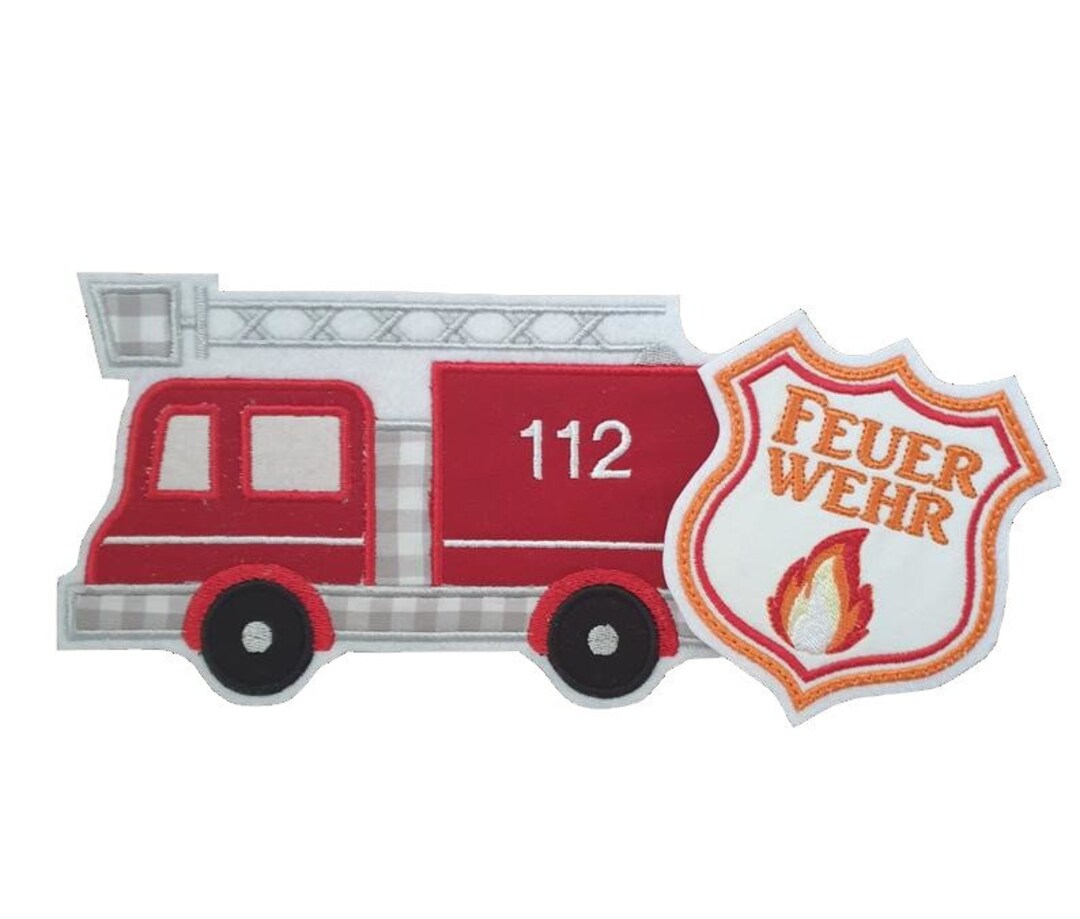 Fire Engine & Badge Large Applique Set Patches - Etsy