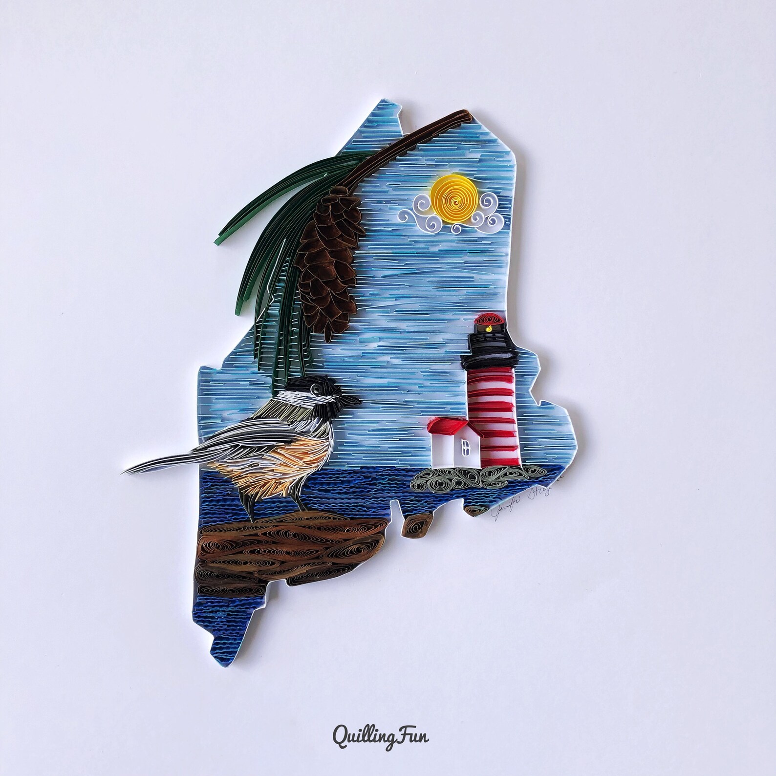 State Art Quilled Paper State Art 12x12 Home State Decor | Etsy