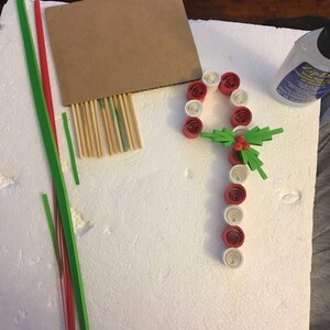 Quilled Candy Cane Ornament - Etsy