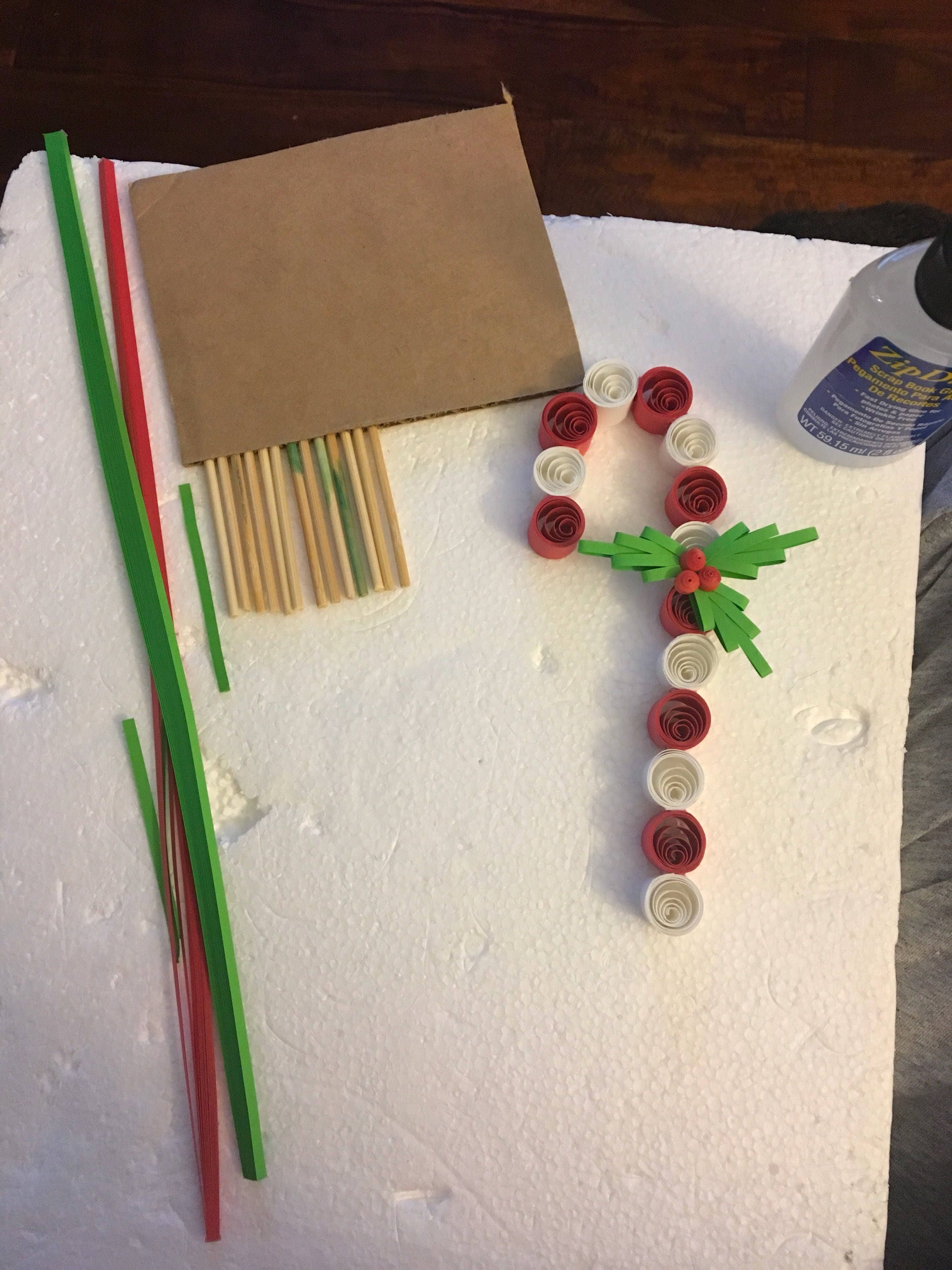 Quilled Candy Cane Ornament - Etsy