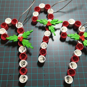 Quilled Candy Cane Ornament - Etsy