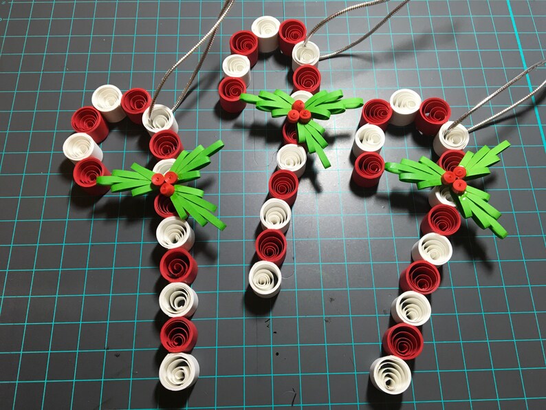 Quilled Candy Cane Ornament - Etsy