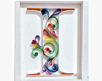 Themed Quilled Monogram Paper Craft 8x10 Personalized | Etsy