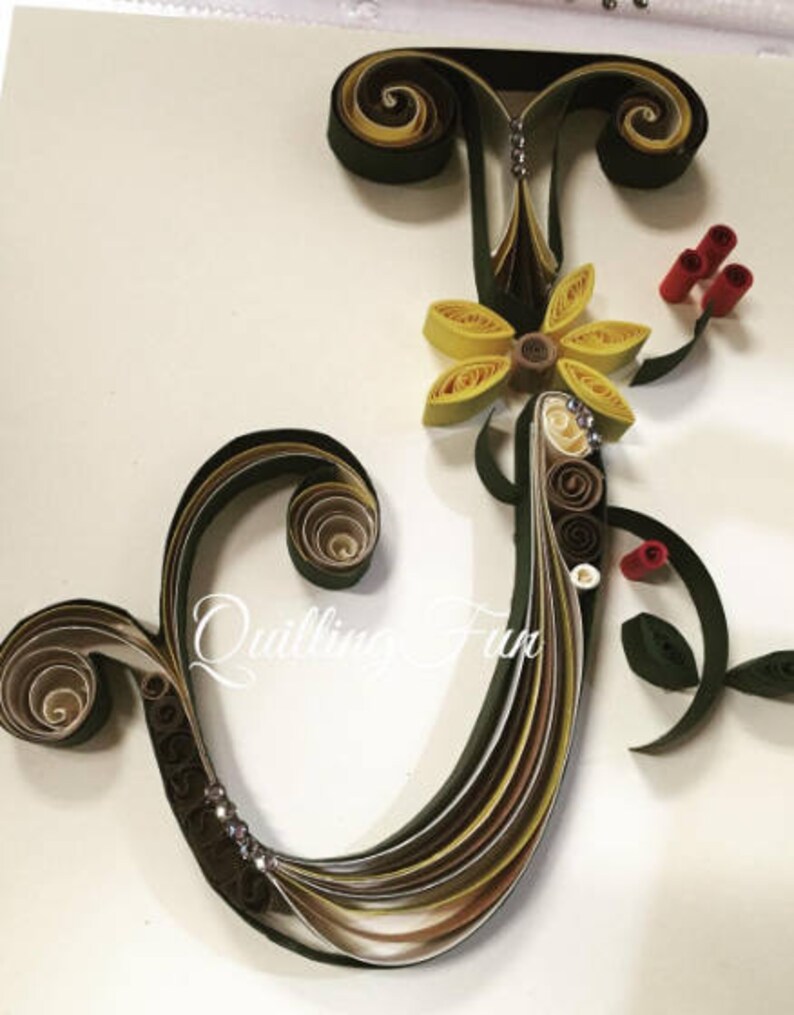 Custom Quilled Initial or Monogram 8x10 - Etsy