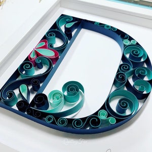 Quilled Monogram Paper Craft, (8x10) Personalized Nursery Decor or Wall ...