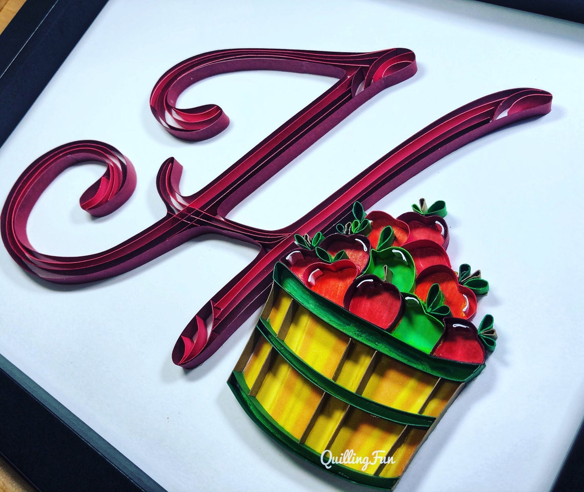 Themed Quilled Monogram Paper Craft 8x10 Personalized | Etsy