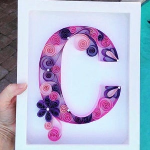 Quilled Monogram Paper Craft, (8x10) Personalized Nursery Decor or Wall ...