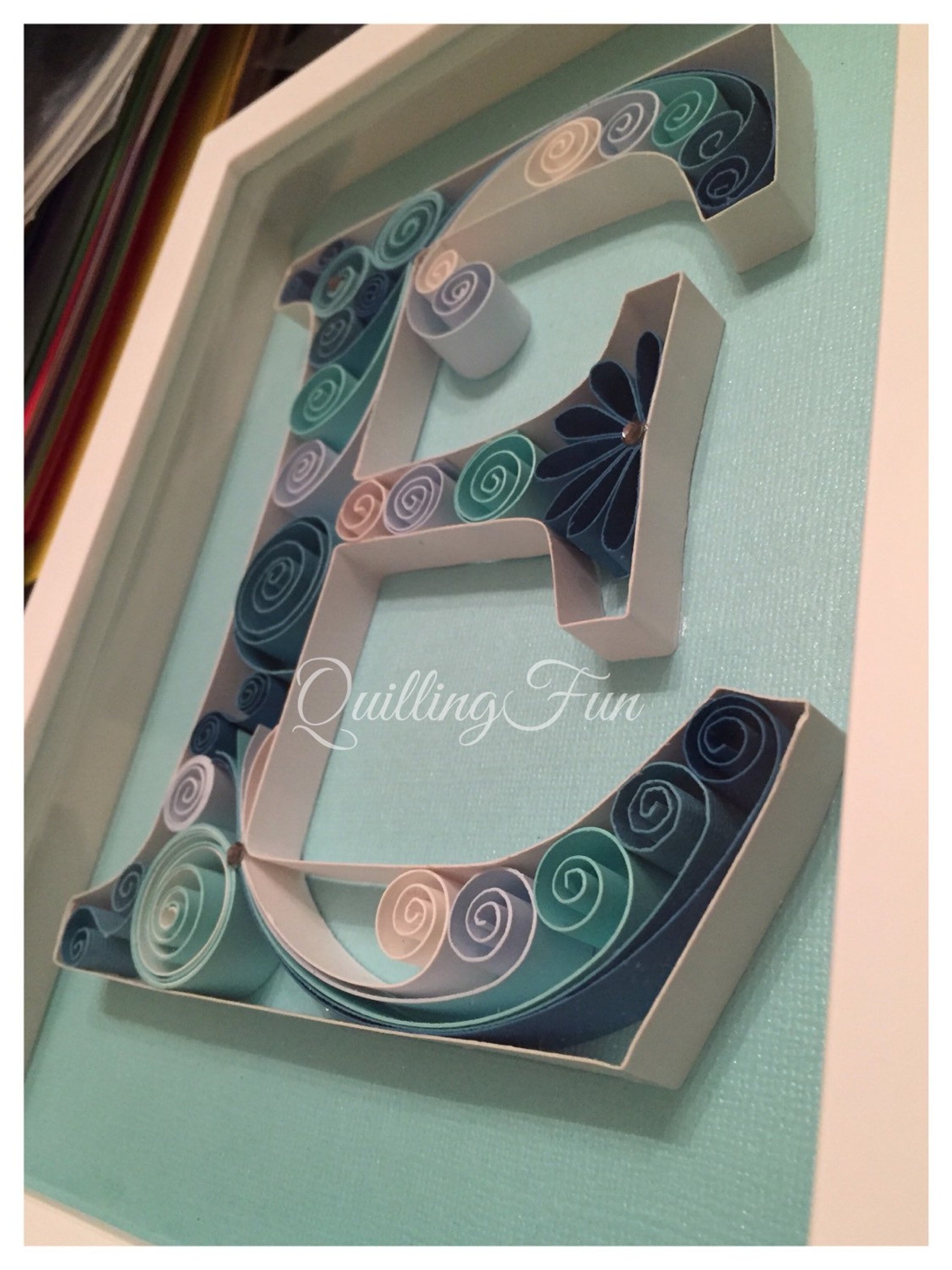 Quilled Monogram Paper Craft 8x10 Personalized Nursery - Etsy