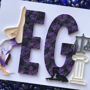 Themed Quilled Monogram Paper Craft, (8x10) Personalized Nursery Decor ...