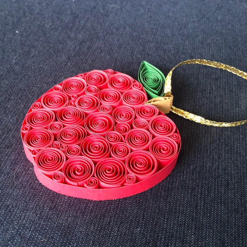 Paper Quilled Apple Ornament Apple Decoration - Etsy