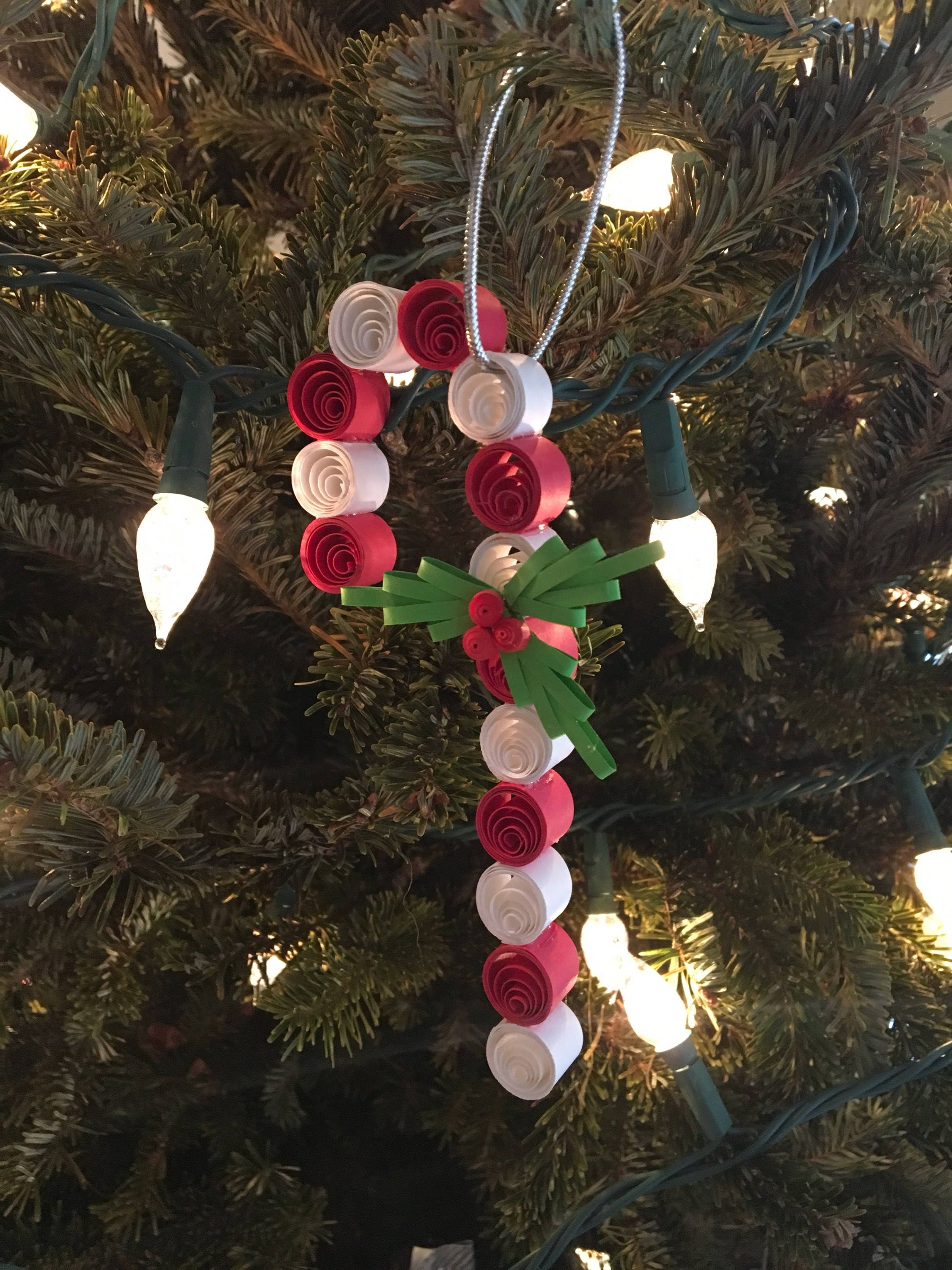 Quilled Candy Cane Ornament - Etsy