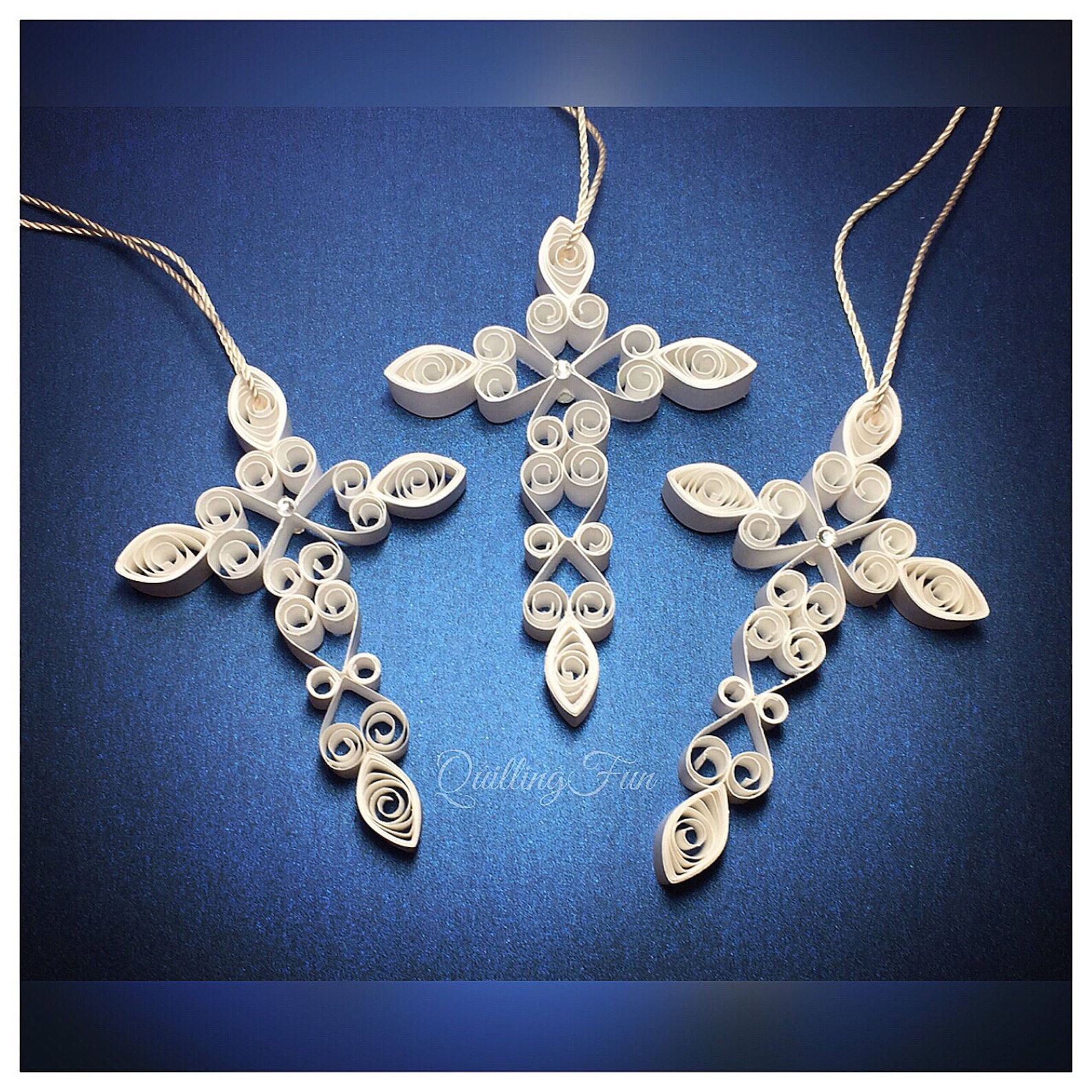 Quilled Paper Art Cross Ornament Christmas Ornament - Etsy Israel