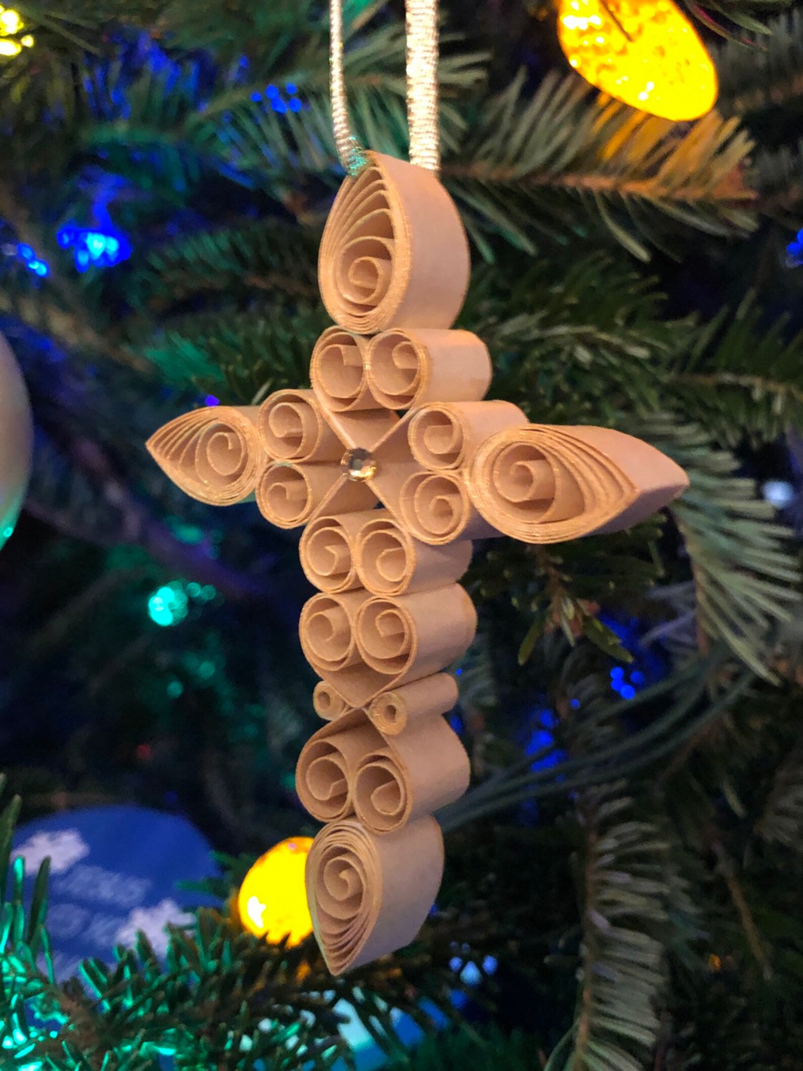 Quilled Paper Art Cross Ornament Christmas Ornament - Etsy Israel