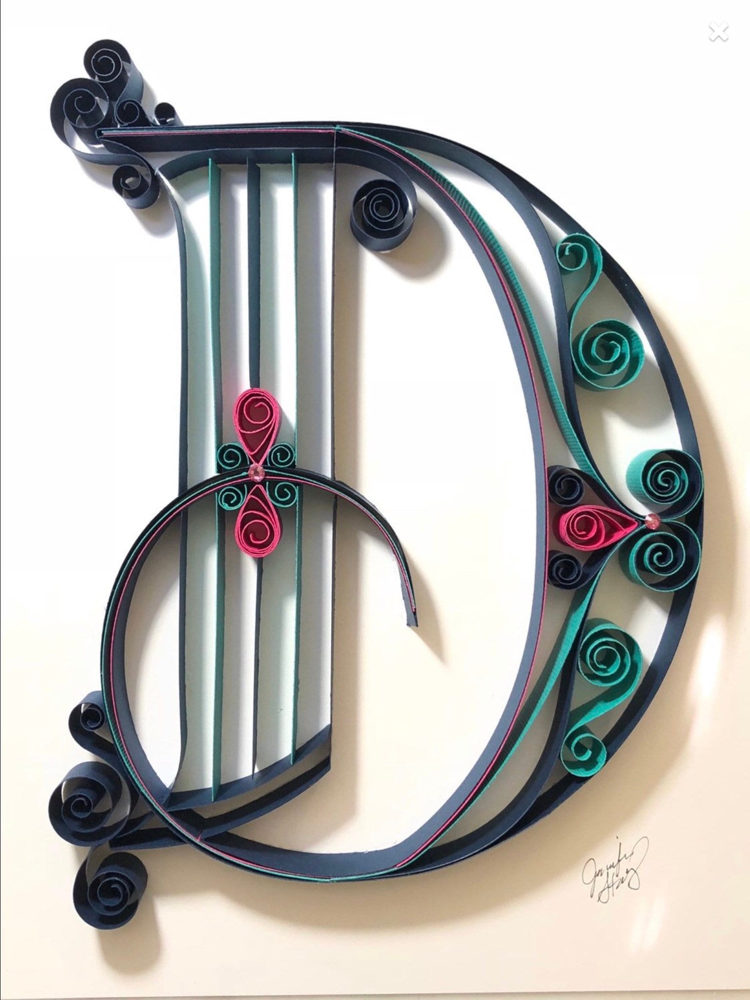 Quilled Monogram Paper Craft 8x10 Personalized Nursery | Etsy