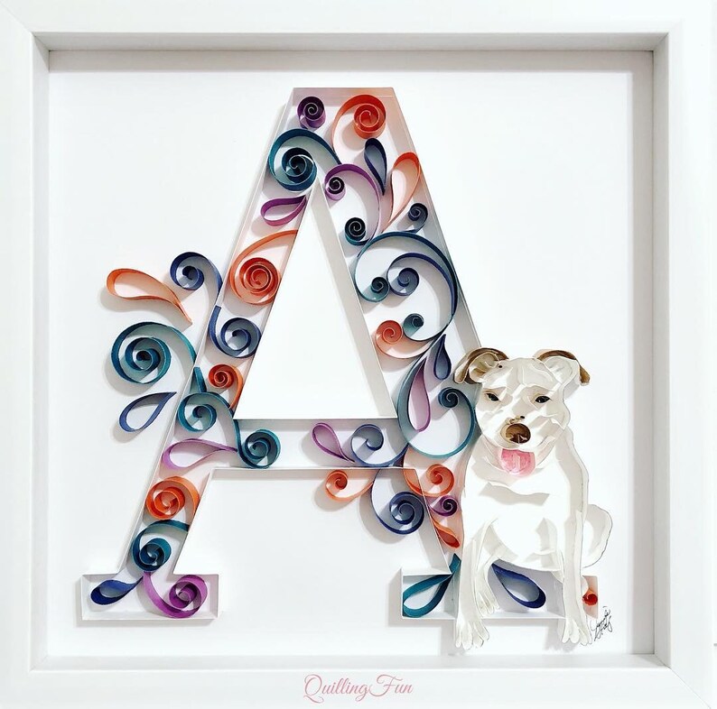 Themed Quilled Paper Art 12x12 Initial or Monogram - Etsy